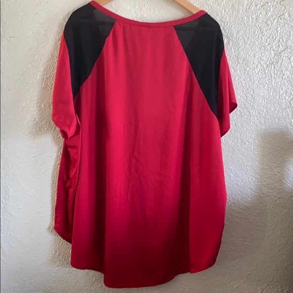 torrid | Tops | Torrid Red And Black Sheer Shoulder | Poshmark